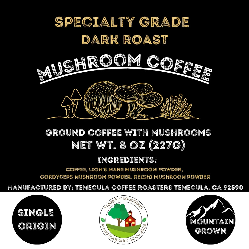 Mushroom Coffee (Dark Roast) | Sumatra - Lion’s Mane, Cordyceps, and ...